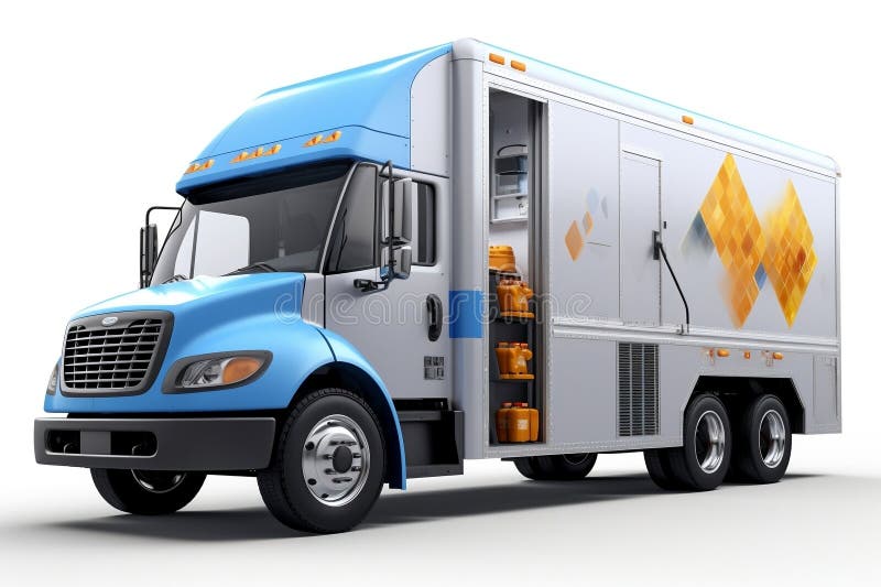 A Futuristic High-tech Delivery Truck Showcasing Cutting-edge ...