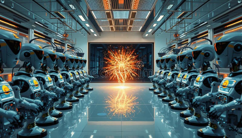 Robotic Facility S Dynamic Energy Display Stock Image - Image of ...