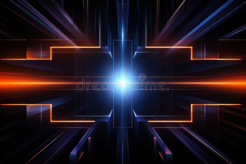 Futuristic High-Tech Lined Background AI Generated Stock Illustration ...