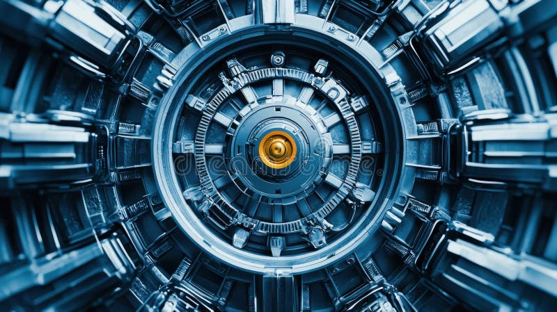 Futuristic High-Tech Machine Core with Metallic Details and Glowing ...