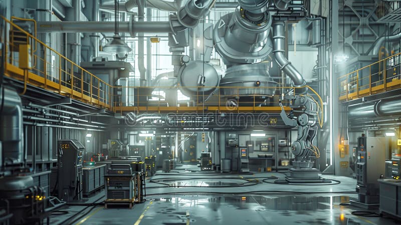 A Futuristic, High-tech Manufacturing Plant with Robotic Arms and AI ...
