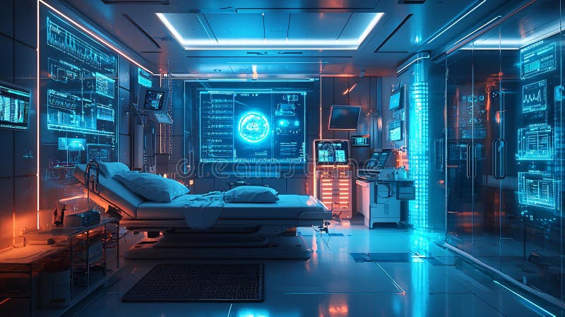 Future Hospital Ward stock illustration. Illustration of display ...