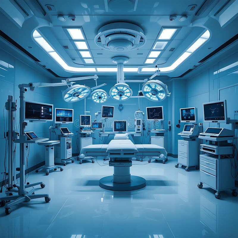 Futuristic High-Tech Operation Theater Room with Advanced Surgical ...