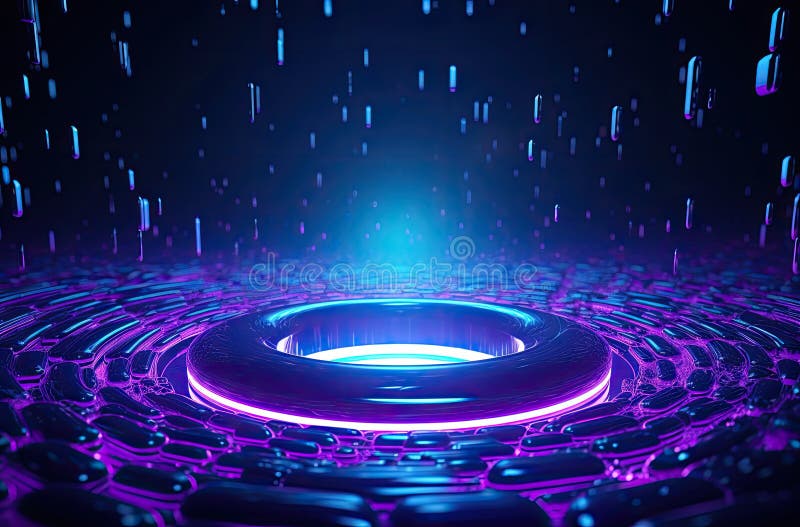 Futuristic High-Tech Purple Light Circle Stock Illustration ...
