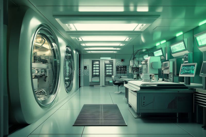 Futuristic High-Tech Research Laboratory Stock Illustration ...