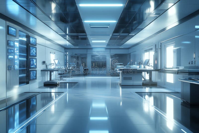 Futuristic High-Tech Research Laboratory Stock Illustration ...