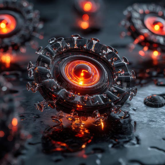 A Futuristic, High-tech Scene Featuring Spherical Structures with ...