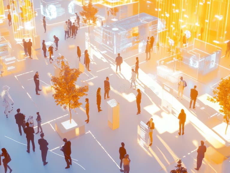 A Futuristic, High-tech Scene Inside an Advanced Technology Center with ...