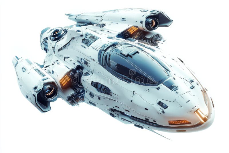 Futuristic High-Tech Spaceship Design Stock Illustration - Illustration ...