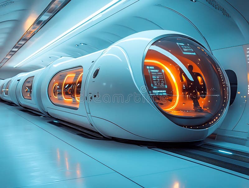 Futuristic High-tech Train in a Science Fiction Setting, Featuring ...