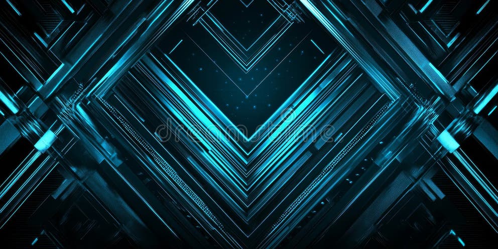 Futuristic, High-tech Turquoise Background with a Triangular Block ...
