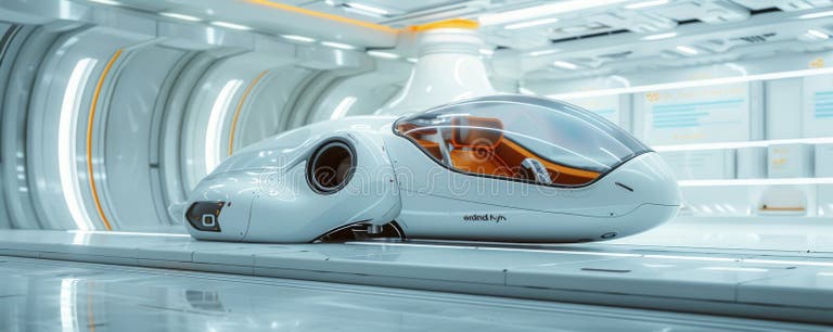 Futuristic High-tech Vehicle in a Bright, Minimalist Sci-fi Setting ...