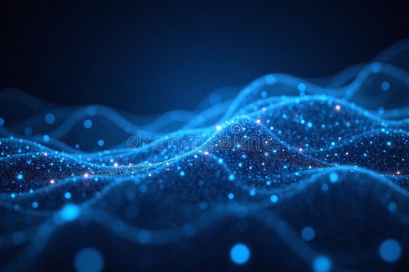 Futuristic High-tech Visual Network Lines Dots Blue Gradient Stock ...