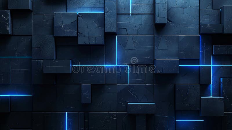 Futuristic Hightech Wall Texture with 3D Rectangle Tile Pattern and ...