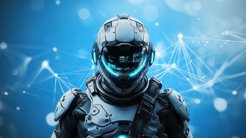 Futuristic High-Tech Warrior in Advanced Armor Stock Illustration ...