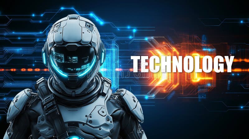 Futuristic High-Tech Warrior in Advanced Armor Stock Image - Image of ...