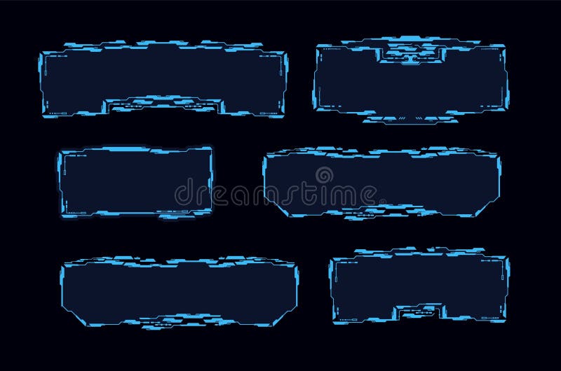 Futuristic High Technology Frames Set of Realistic Vector Illustration ...