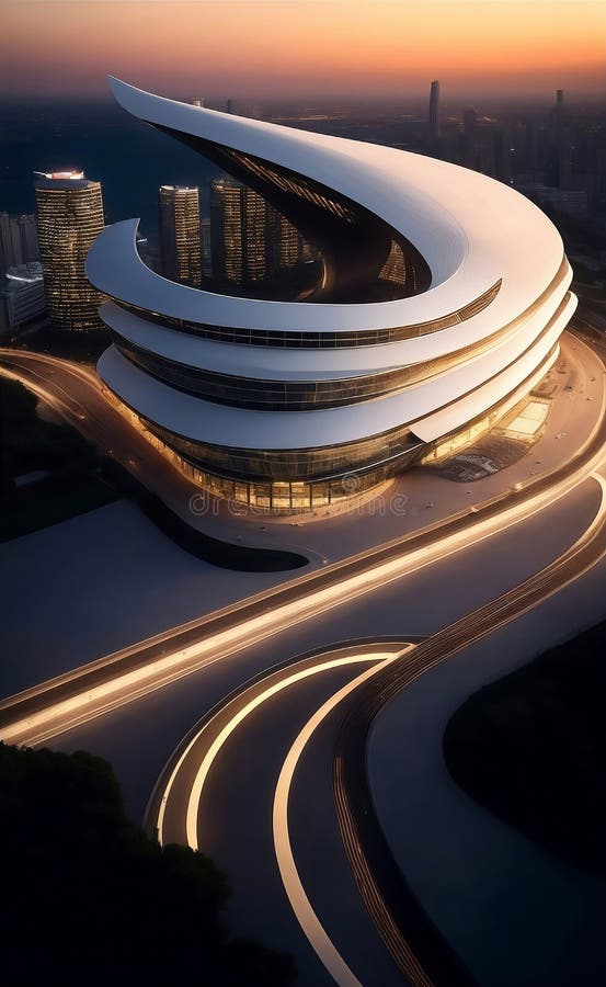 A Futuristic Hight Technology Building, Generative AI Illustration ...