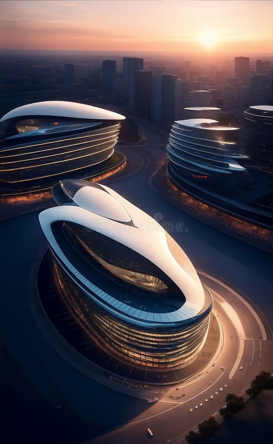 A Futuristic Hight Technology Building, Generative AI Illustration ...