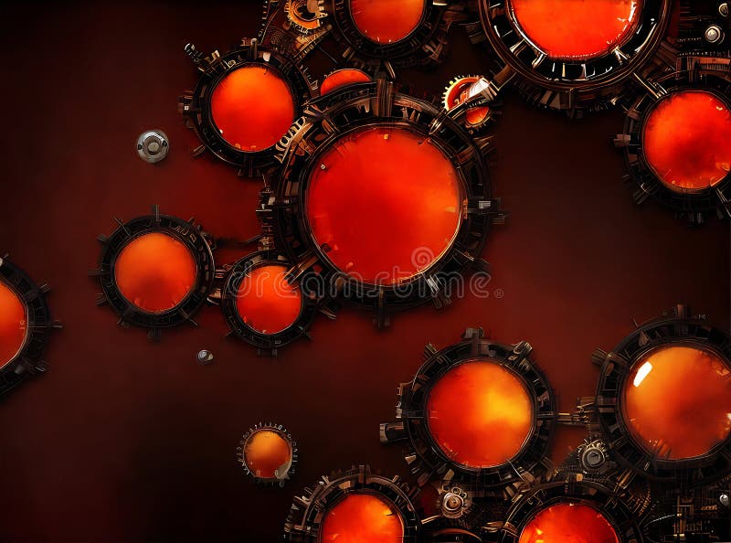 Futuristic Hightec Steampunk Board in 3D. Stock Illustration ...