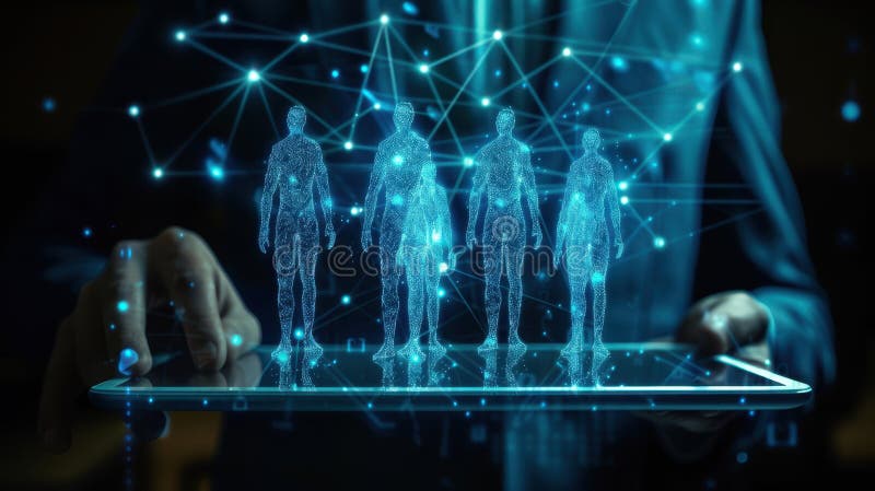 The Futuristic Hologram Figures.AI Generated Image Stock Image - Image ...