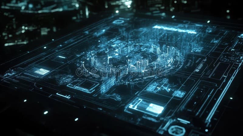 Futuristic Hologram Showing Smart City Infrastructure and Data Analysis ...