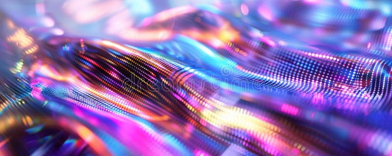 Futuristic Holographic Background with Shimmering Rainbow Hues, Dynamic ...