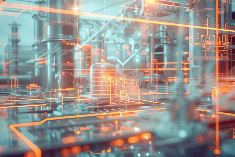 Futuristic Holographic Construction Project Showing Real Time Data ...