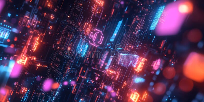 A Futuristic Holographic Cybersecurity Hub Displaying Glowing Ai Driven Encryption Algorithms