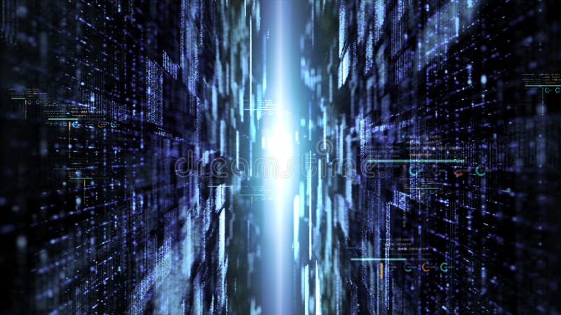 Futuristic Digital Abstract Matrix Particles Grid Stock Illustration ...