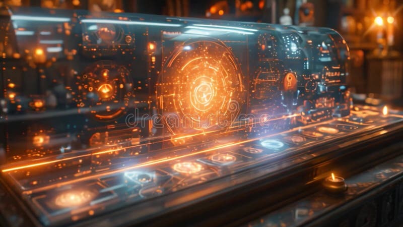 Holographic Display with Interactive Interface Stock Footage - Video of ...