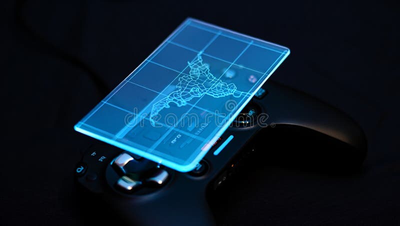 Futuristic Holographic Display Projecting Interactive Map Data on ...