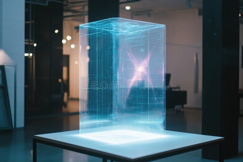 Futuristic Holographic Display Showcasing Data in a Modern Exhibition ...