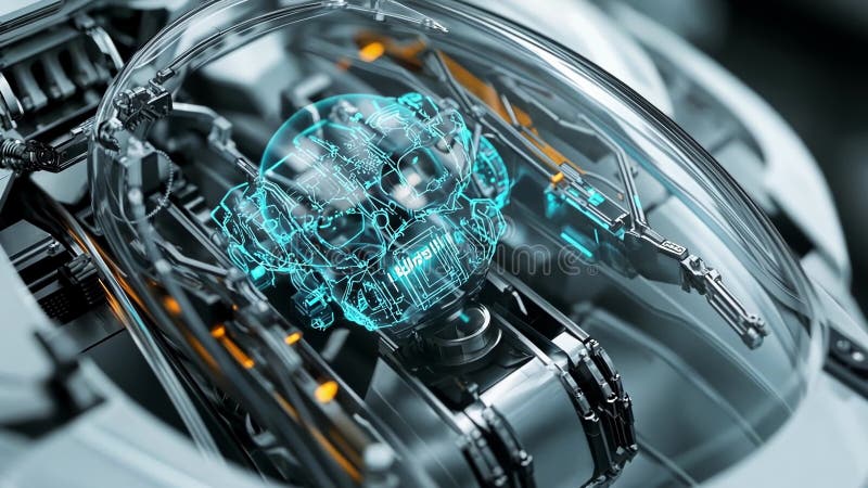 Futuristic Holographic Engine Display in Close Up Stock Footage - Video ...