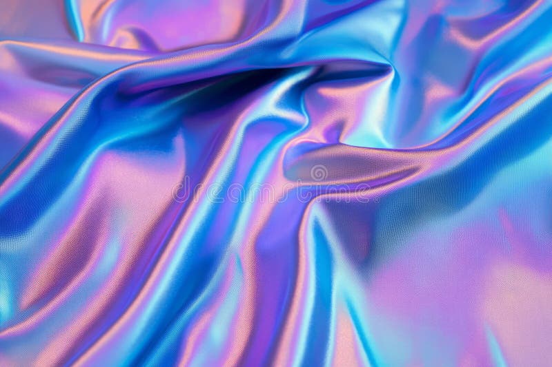 A Futuristic Holographic Fabric Texture Background in Iridescent Blue ...