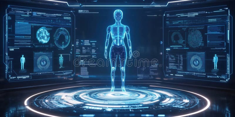 Futuristic Holographic Human Anatomy Display with Digital Interface and ...