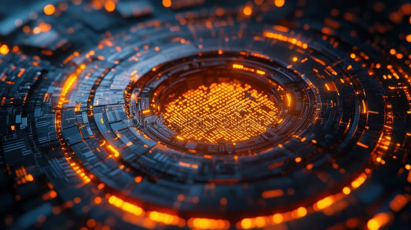 Futuristic Holographic Interface Against Space Backdrop Stock ...