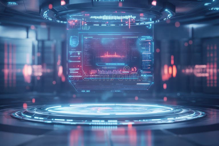Futuristic Holographic Interface for Data Analysis in a High-tech Setting Stock Photo - Image of ...
