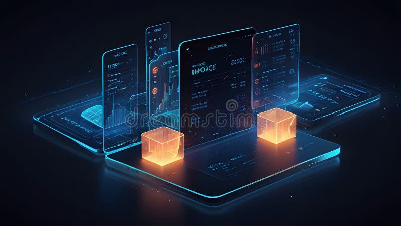 Futuristic Holographic Interface for Digital Invoice and Financial Data ...
