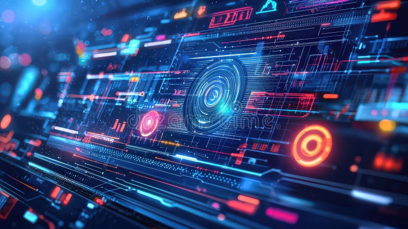 Futuristic Holographic Interface Digital Realm Visual Concept High-tech ...