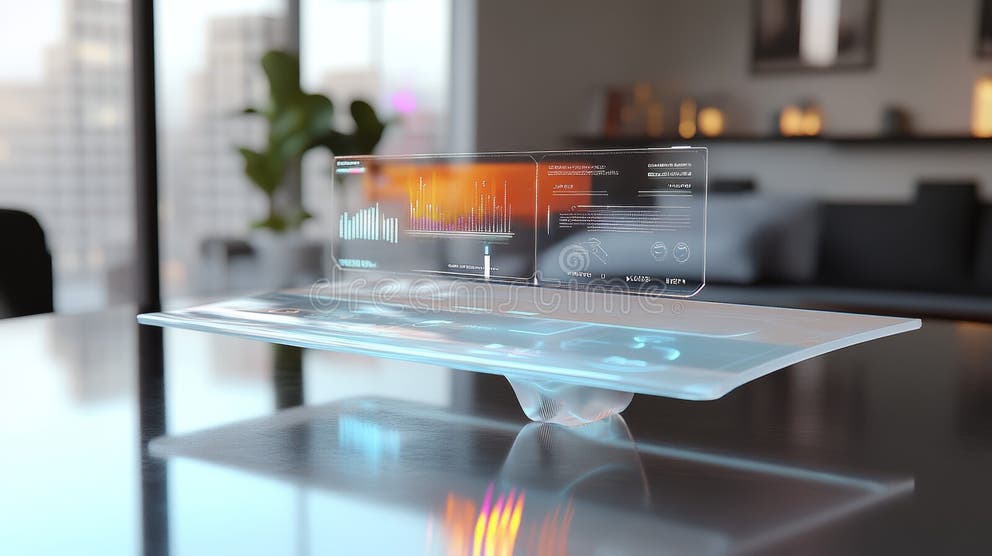 Futuristic Holographic Interface Displaying Task Management and Weather ...