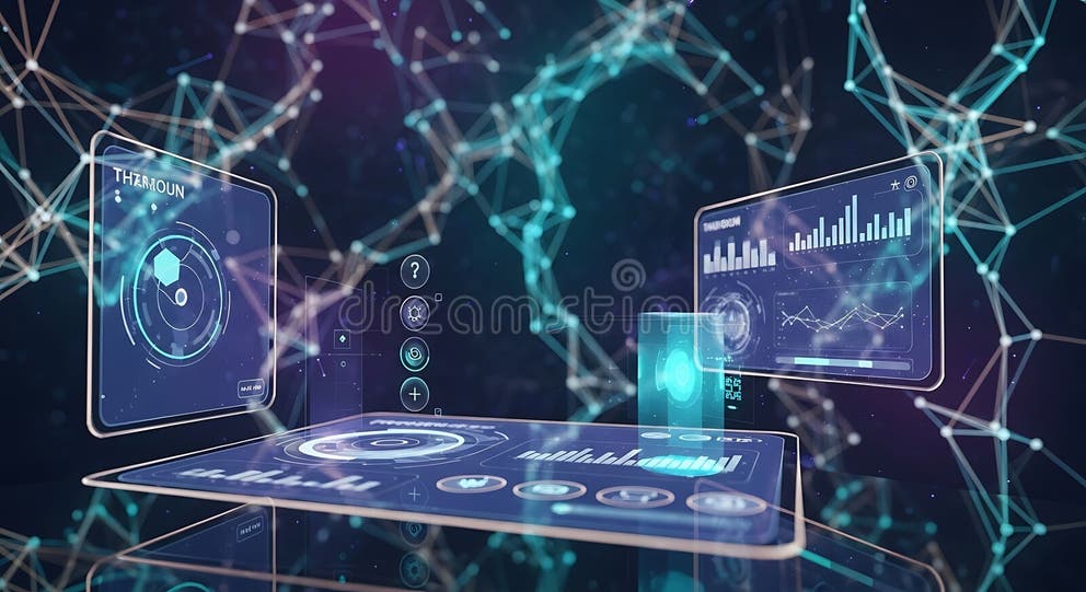 Sophisticated Holographic Interface Stock Illustrations – 1,637 ...