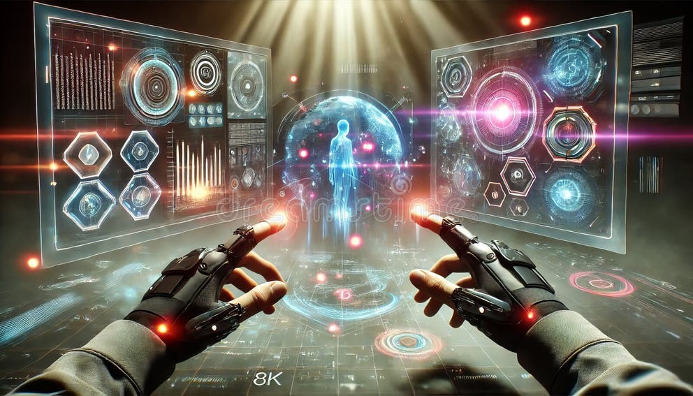 Futuristic Holographic Interface with Interactive AI and Digital Human ...