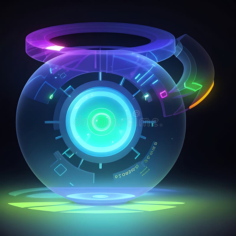 Futuristic Holographic Interface with Radiant Elements Stock Image ...
