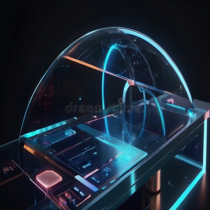 Futuristic Holographic Interface with Radiant Elements Stock Image ...
