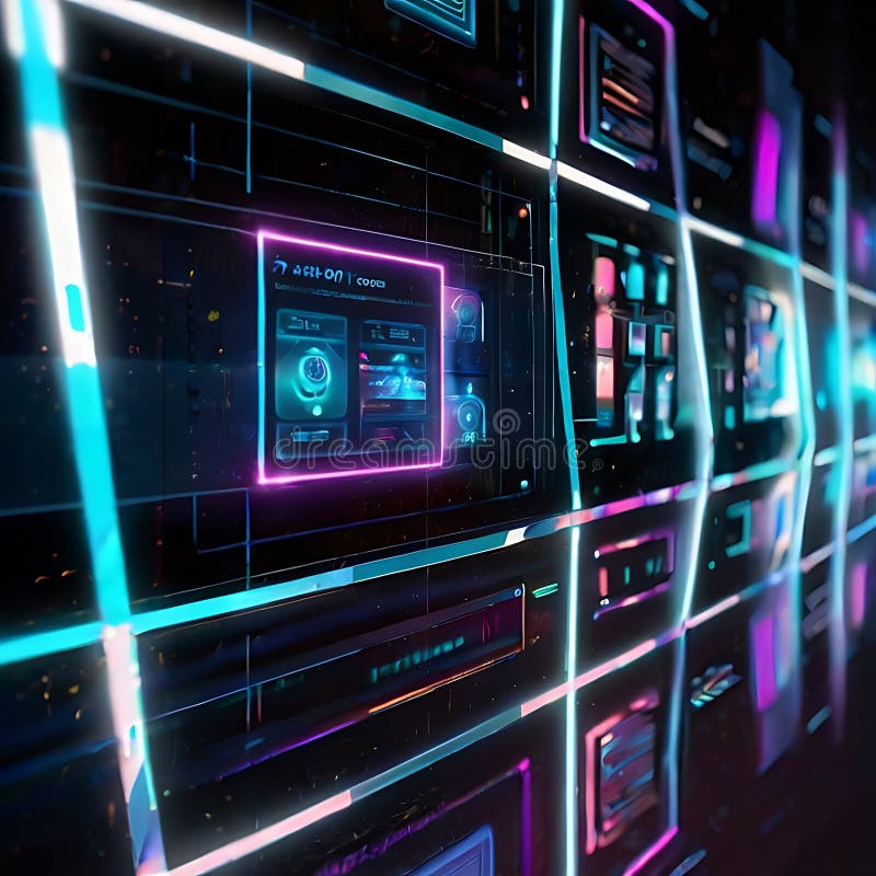 Futuristic Holographic Interface with Radiant Elements Stock Image ...