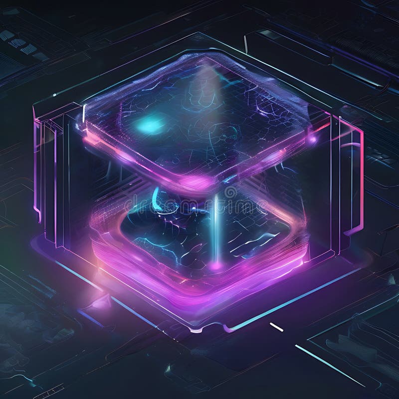 Futuristic Holographic Interface with Radiant Elements Stock Image ...