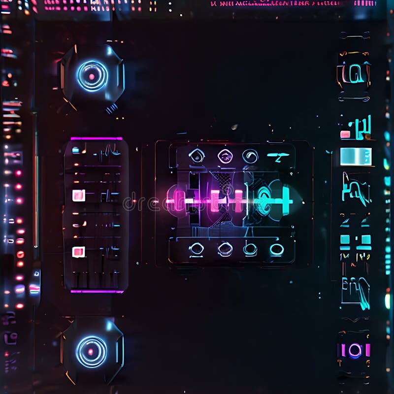 Futuristic Holographic Interface with Radiant Elements Stock Image ...