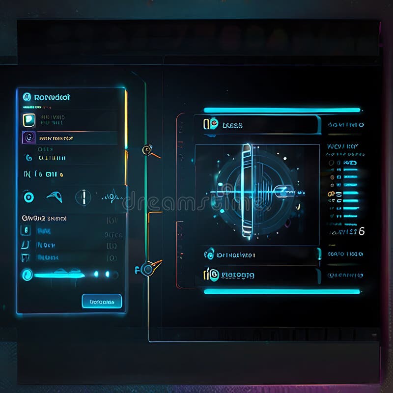 Futuristic Holographic Interface with Radiant Elements Stock Image ...
