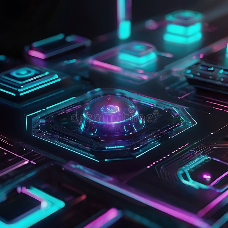 Futuristic Holographic Interface with Radiant Elements Stock ...